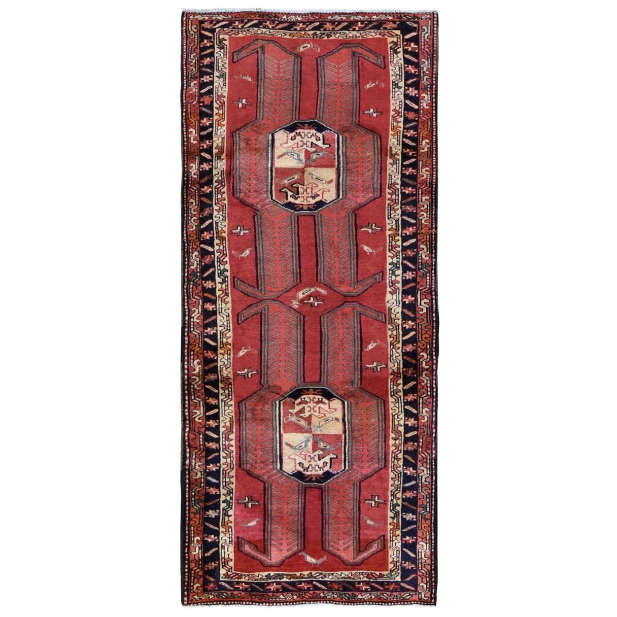 Red Vintage North West Persian with Large Elements Wide Runner Pure ...