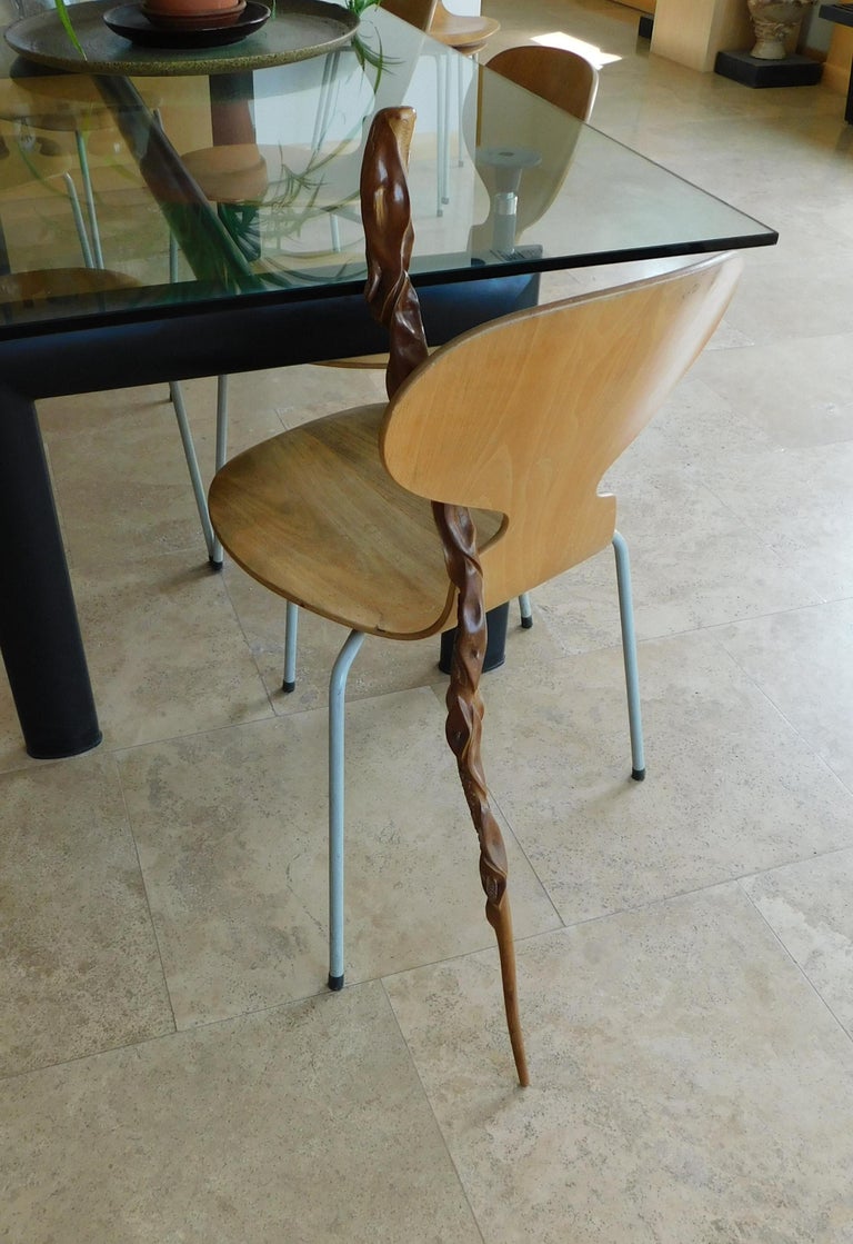 Red Willow Heavily Carved Antique Walking Stick Dated 1885 with Bison ...