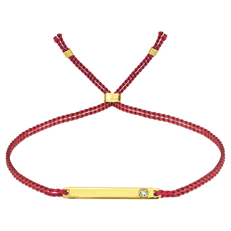 Red Wish Wristlet Bracelet Love, 14ky Gold and Diamond For Sale at 1stDibs