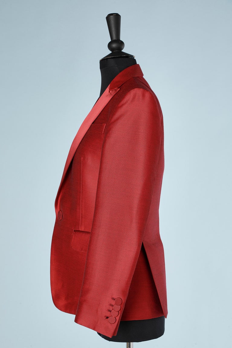 Red wool and satin single-breasted tuxedo jacket DSquared2 For Sale at ...
