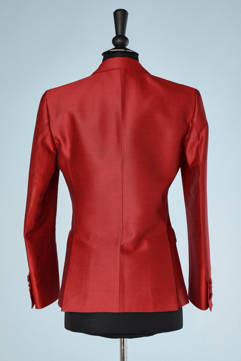 Red wool and satin single-breasted tuxedo jacket DSquared2 For Sale at ...