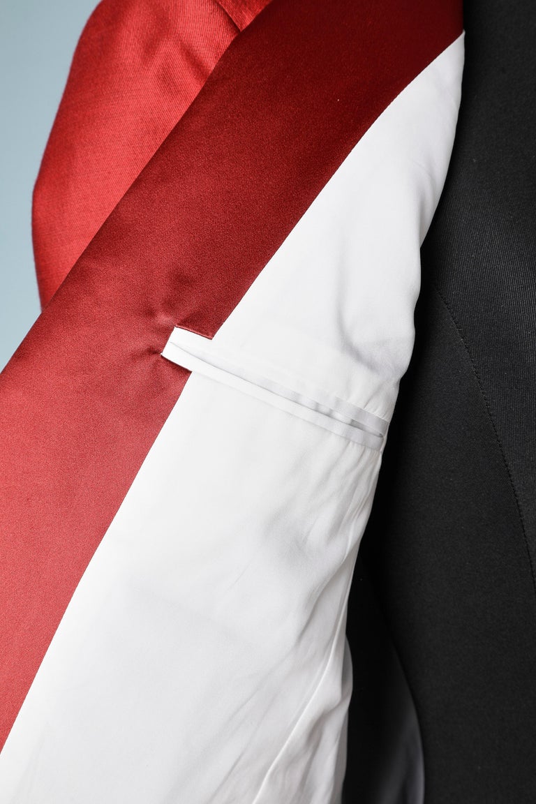 Red wool and satin single-breasted tuxedo jacket DSquared2 For Sale at ...