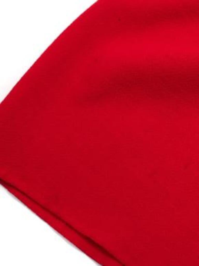 Red Wool Crepe Midi Dress For Sale at 1stDibs