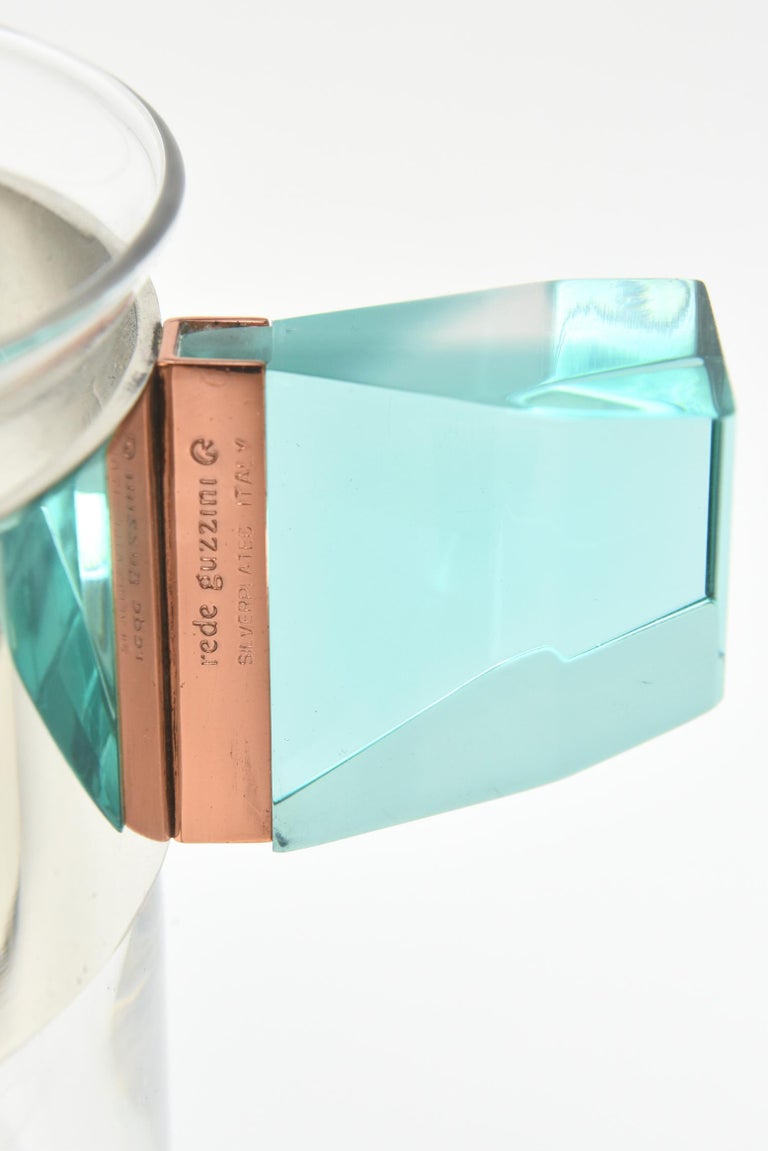 Rede Guzzini Lucite and Silver Plate Barware Set Vintage at 1stDibs