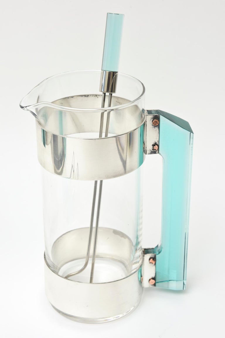 Rede Guzzini Lucite and Silver Plate Barware Set Vintage at 1stDibs