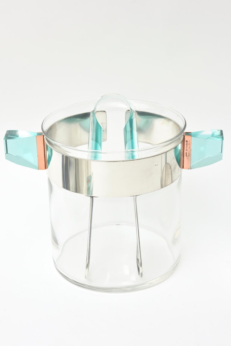 Rede Guzzini Lucite and Silver Plate Barware Set Vintage at 1stDibs
