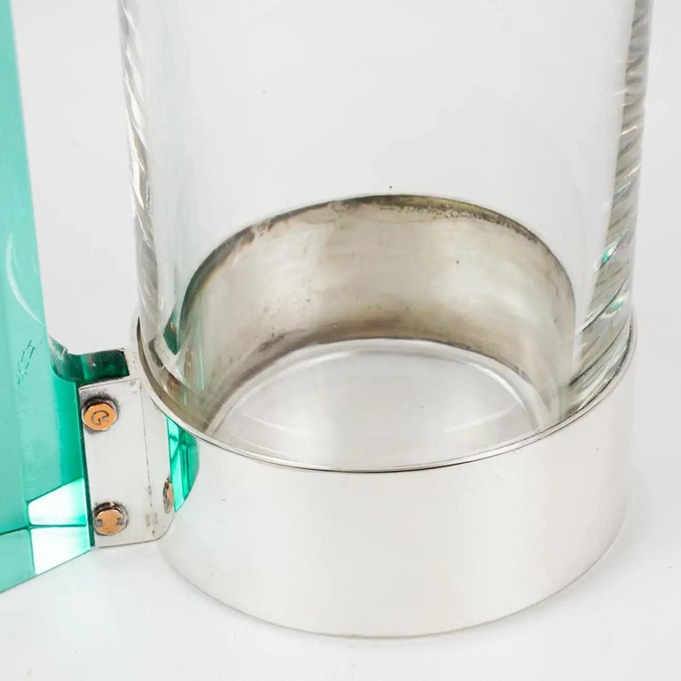 Rede Guzzini Silver Plate and Lucite Martini Cocktail Pitcher Barware ...