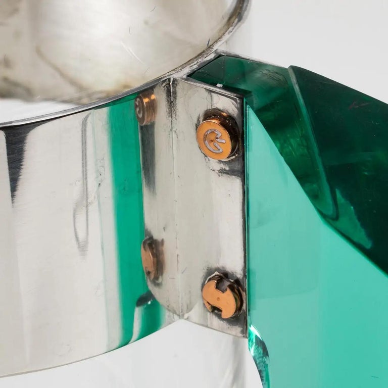 Rede Guzzini Silver Plate and Lucite Martini Cocktail Pitcher Barware ...