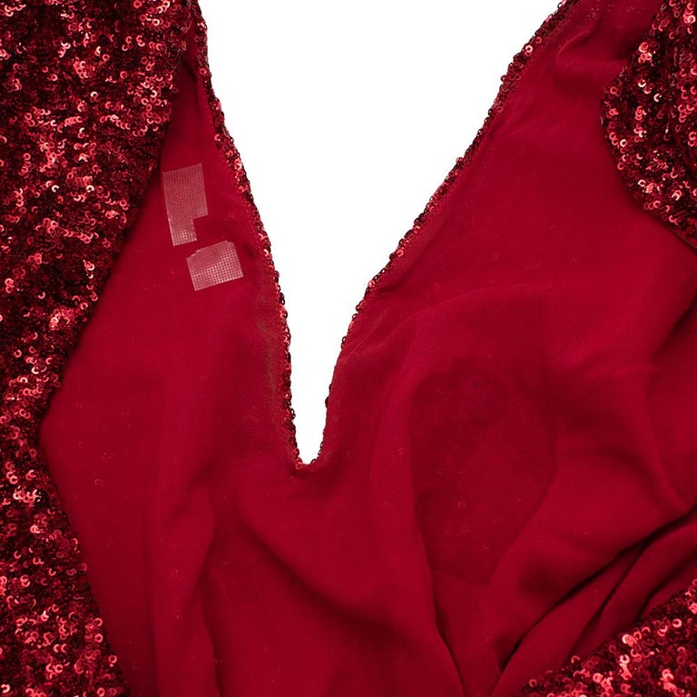 Redemption Draped Sequined Chiffon Mini Dress - Size US 8 For Sale at ...