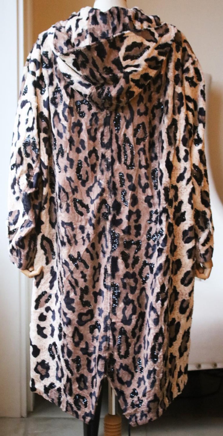 Redemption Sequin-Embellished Leopard-Print Faux-Fur Parka For Sale at ...