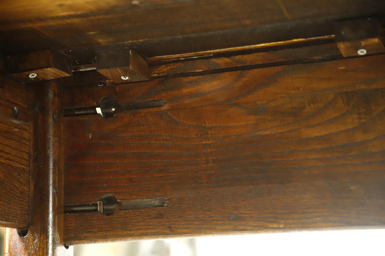 Redone Solid Oak Work Table Kitchen Island Desk For Sale at 1stDibs