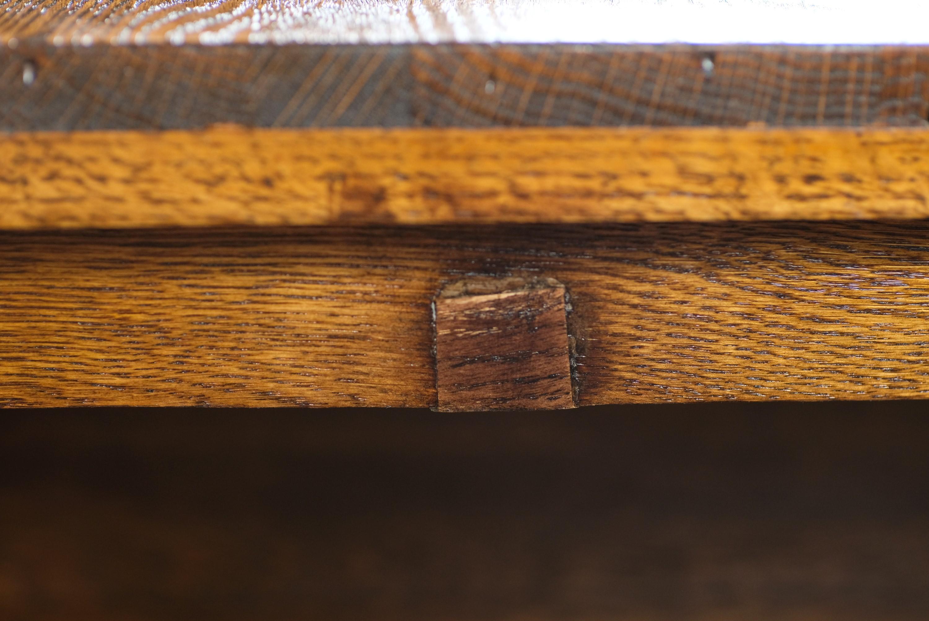 Redone Arts and Crafts Oak Desk w Drawer + Shelves Tiger Oak For Sale ...