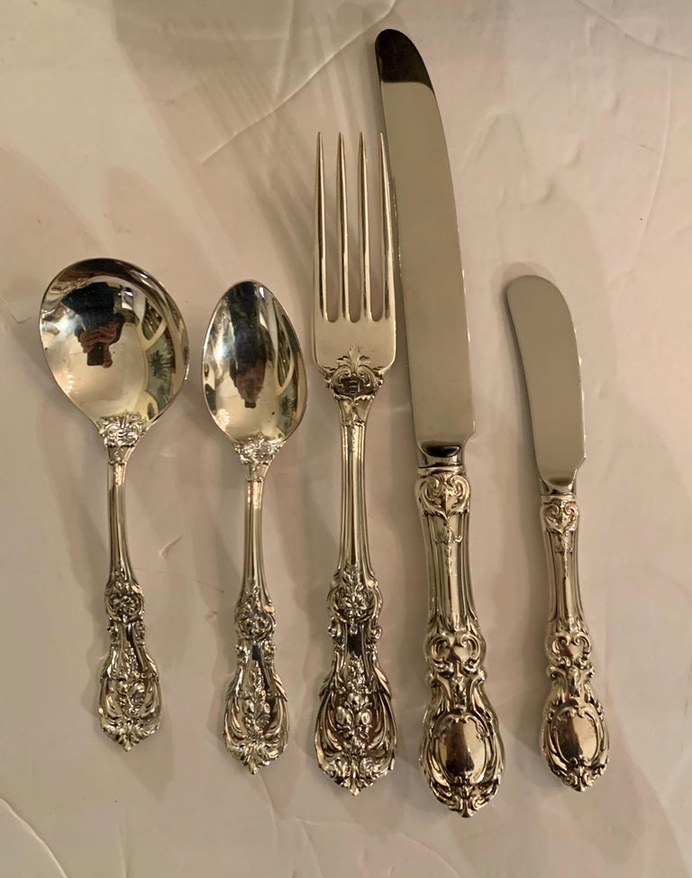 Reed and Barton Sterling Silver Flatware Set Service for Twelve Plus at ...