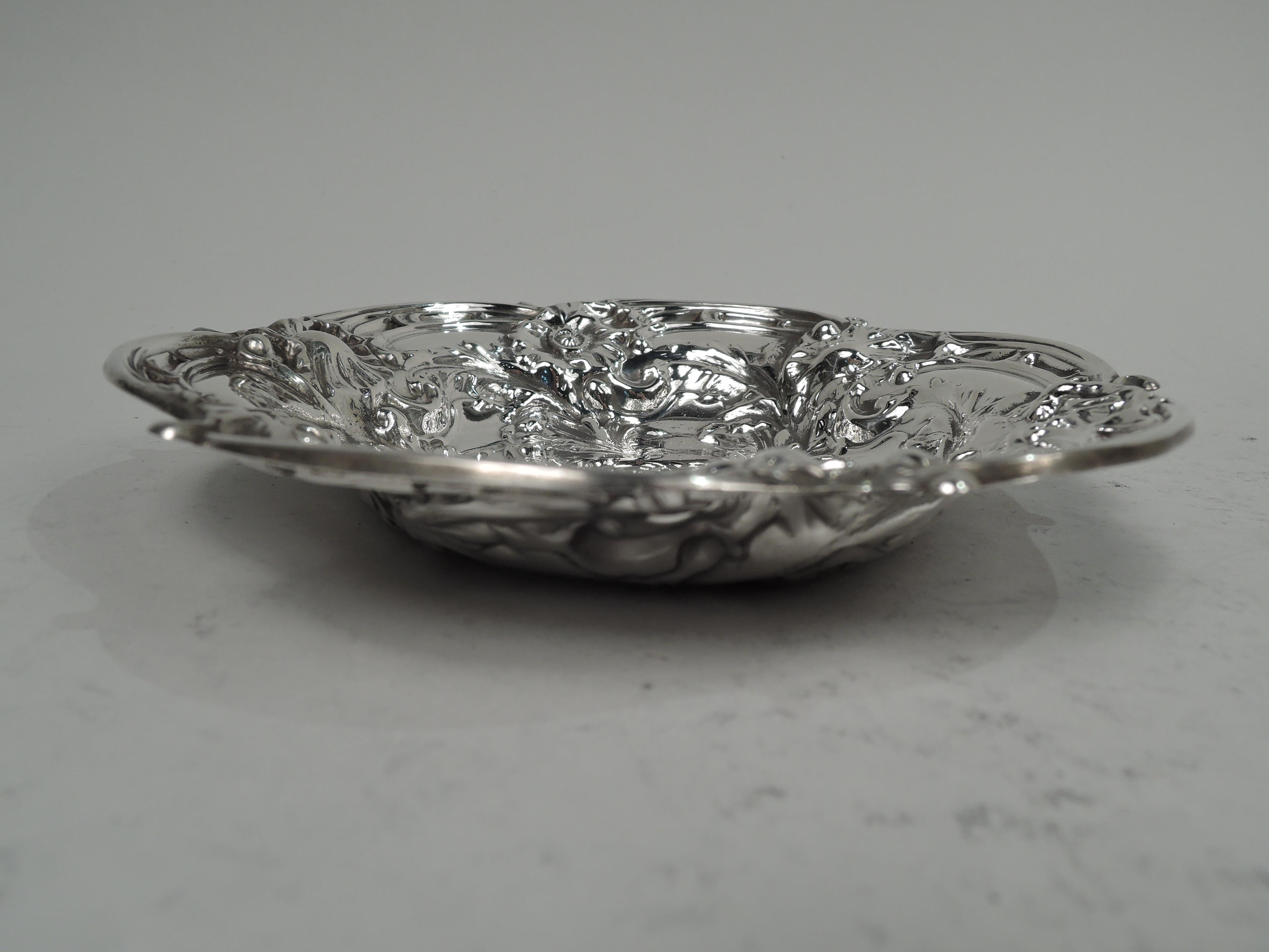 Reed and Barton Bowl in Pretty Art Nouveau Six Fleurs Pattern For Sale ...