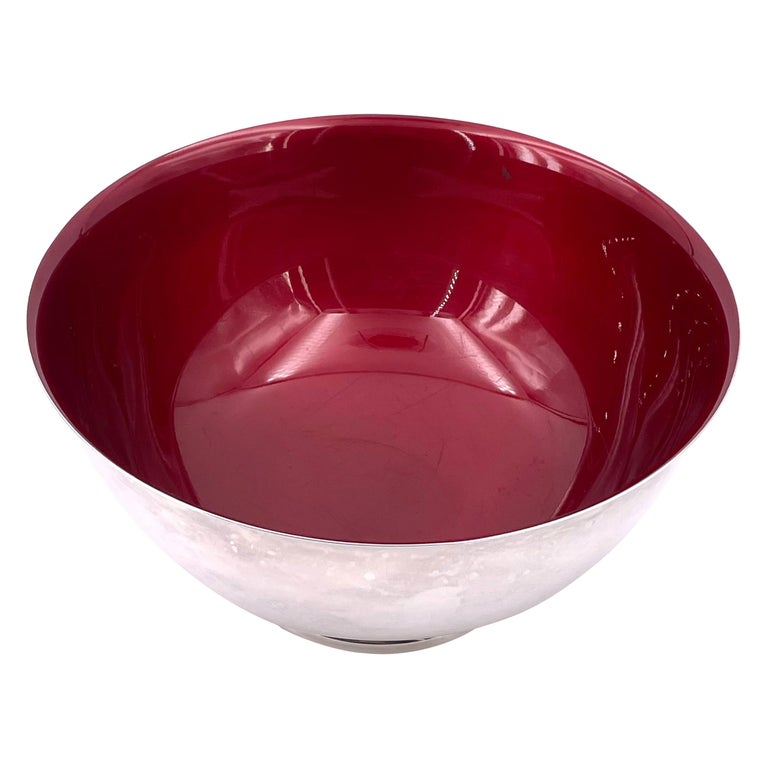 Reed and Barton Enameled and Silver Plated Large footed Bowl at 1stDibs