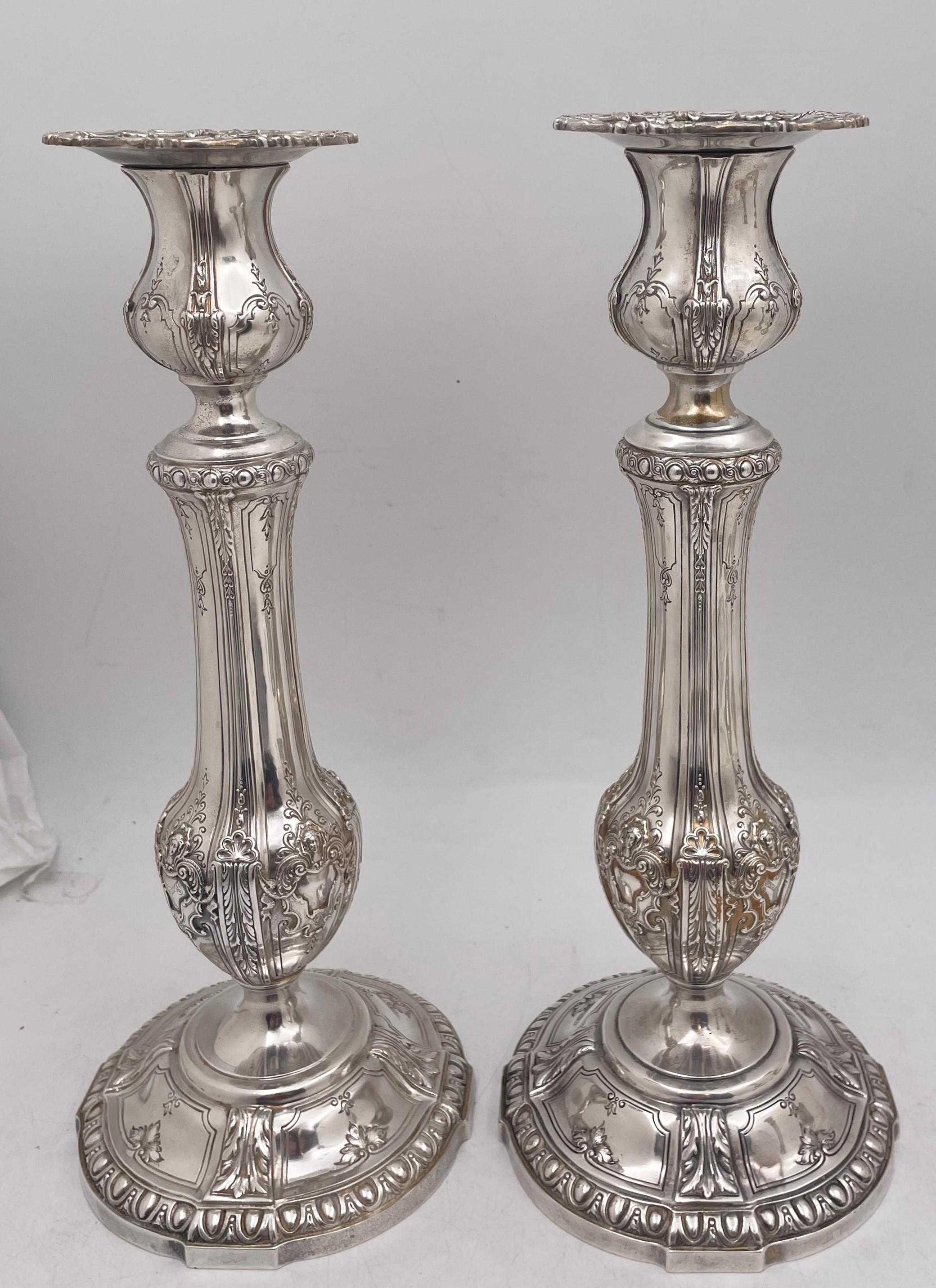 Reed and Barton Pair of Sterling Silver Candlesticks in Louis XV ...
