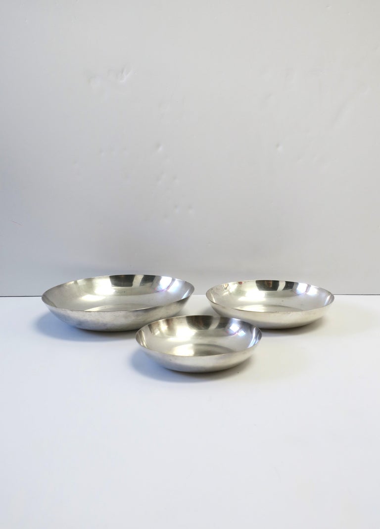 Reed and Barton Sterling Silver Plate Serving Bowls, Set of 3 For Sale ...