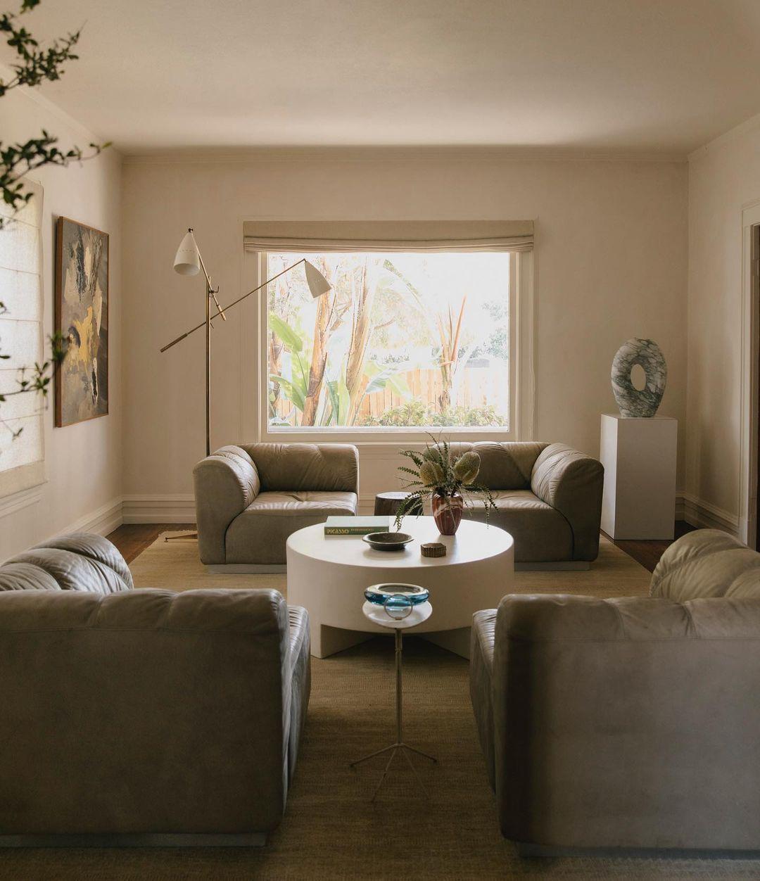 reed round plaster coffee table in gobi by öken house studios For Sale ...