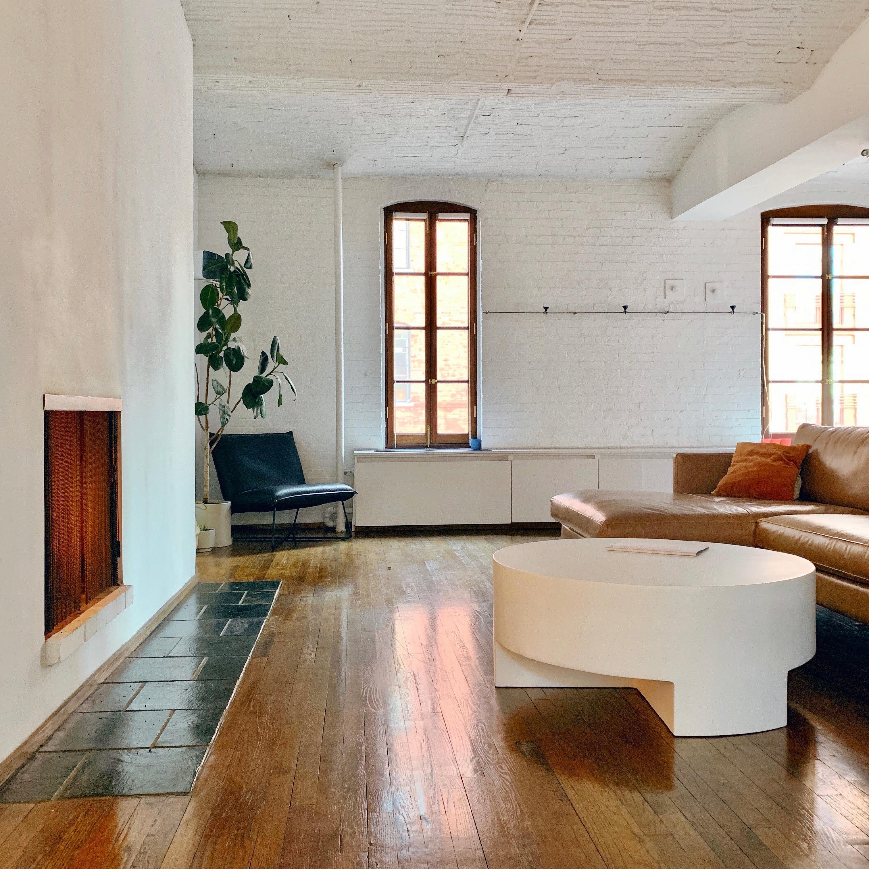 reed round plaster coffee table in gobi by öken house studios For Sale ...