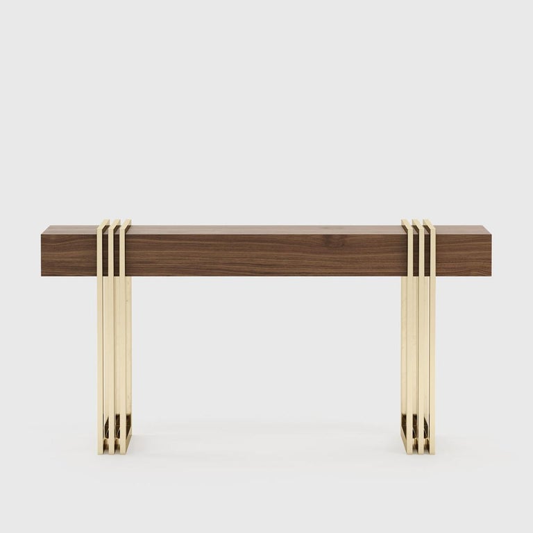 Reed Walnut Console Table For Sale at 1stDibs | reeded console table ...