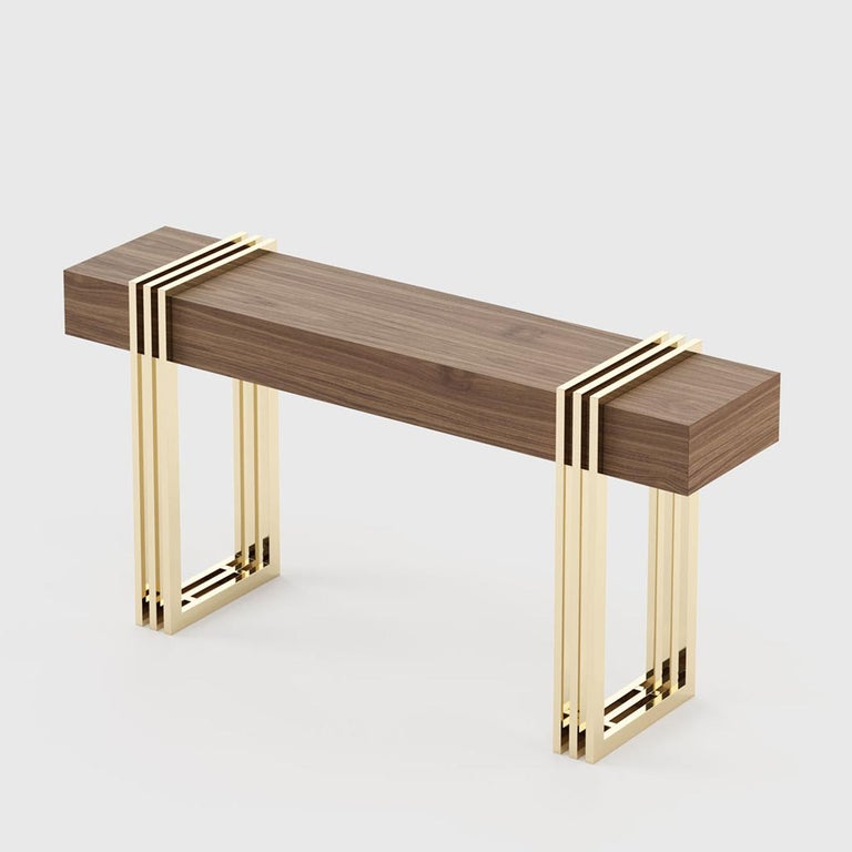 Reed Walnut Console Table For Sale at 1stDibs | reeded console table ...