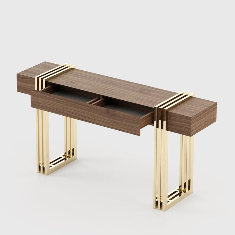 Reed Walnut Console Table For Sale at 1stDibs | reeded console table ...