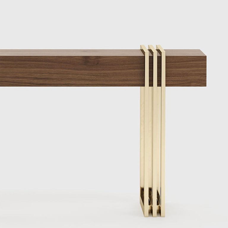 Reed Walnut Console Table For Sale at 1stDibs | reeded console table ...