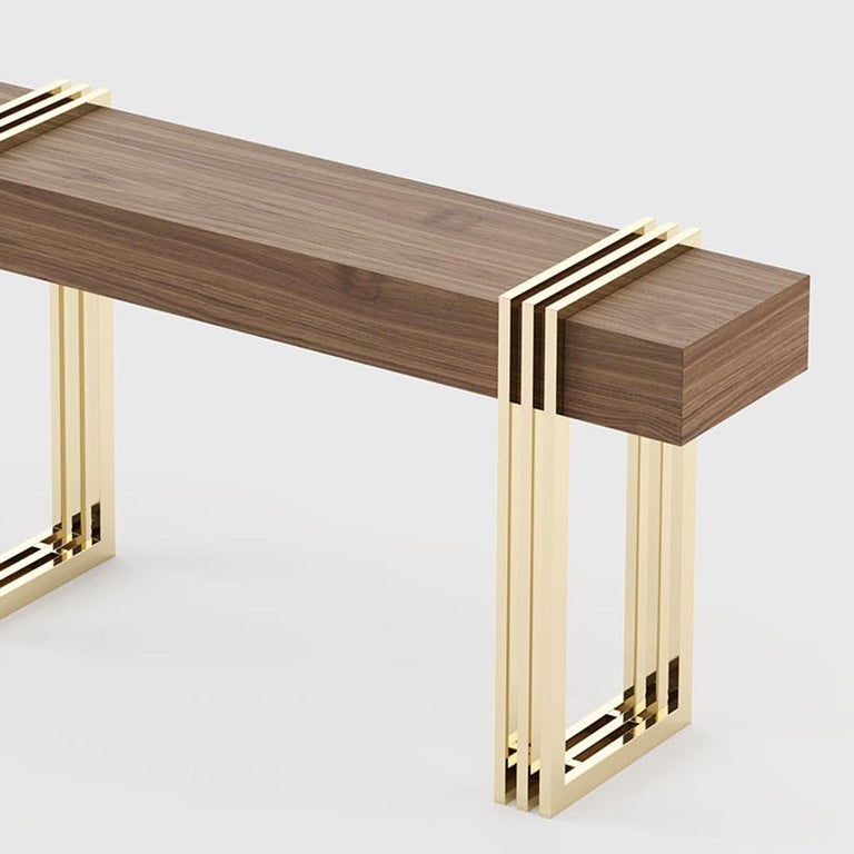 Reed Walnut Console Table For Sale at 1stDibs | reeded console table ...