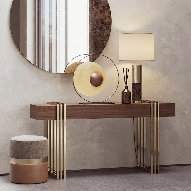 Reed Walnut Console Table For Sale at 1stDibs | reeded console table ...