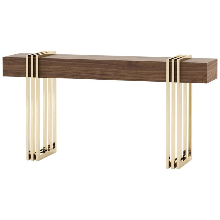 Reed Walnut Console Table For Sale at 1stDibs | reeded console table ...