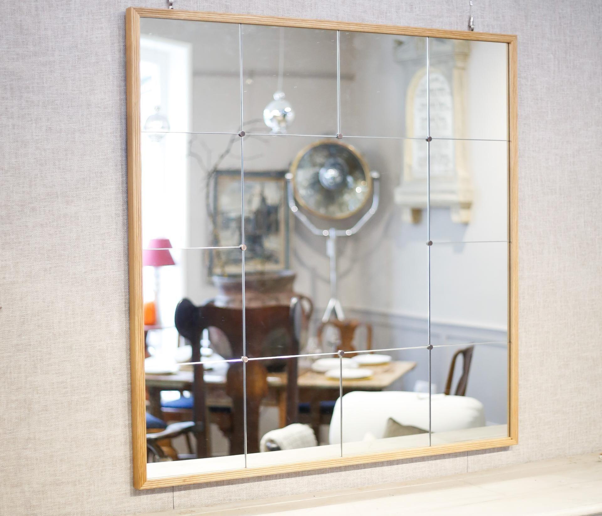 Reeded oak frame wall mirror By Tallboy Interiors For Sale at 1stDibs