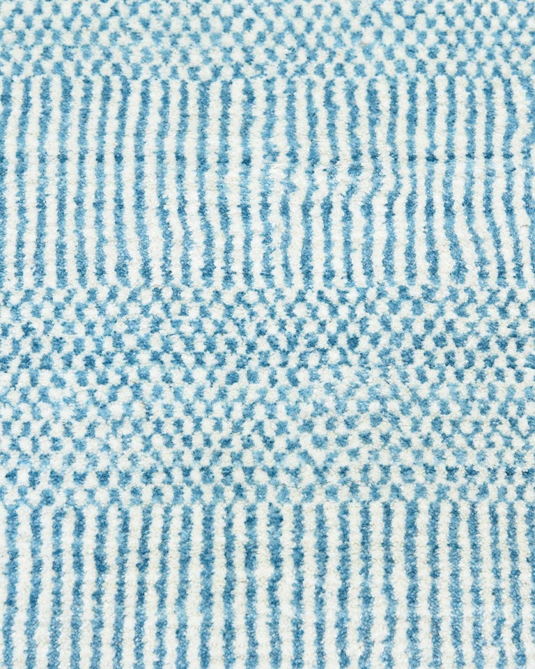 Reese, Contemporary Solid Handwoven Area Rug, Aqua For Sale at 1stDibs