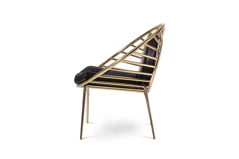 Reeves Chair in Black with Metallic Frame For Sale at 1stDibs