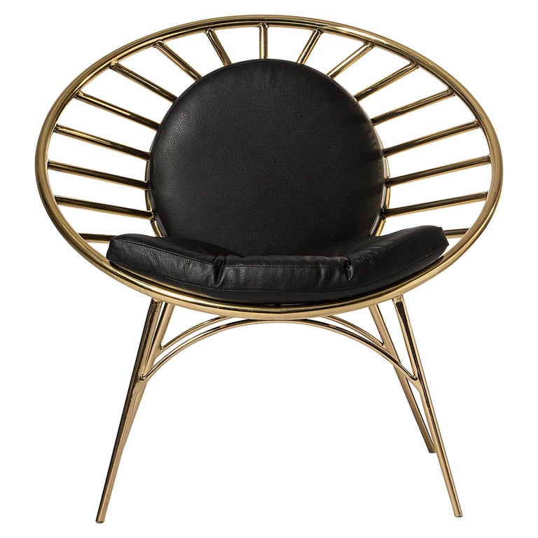 Reeves Chair in Black with Metallic Frame For Sale at 1stDibs
