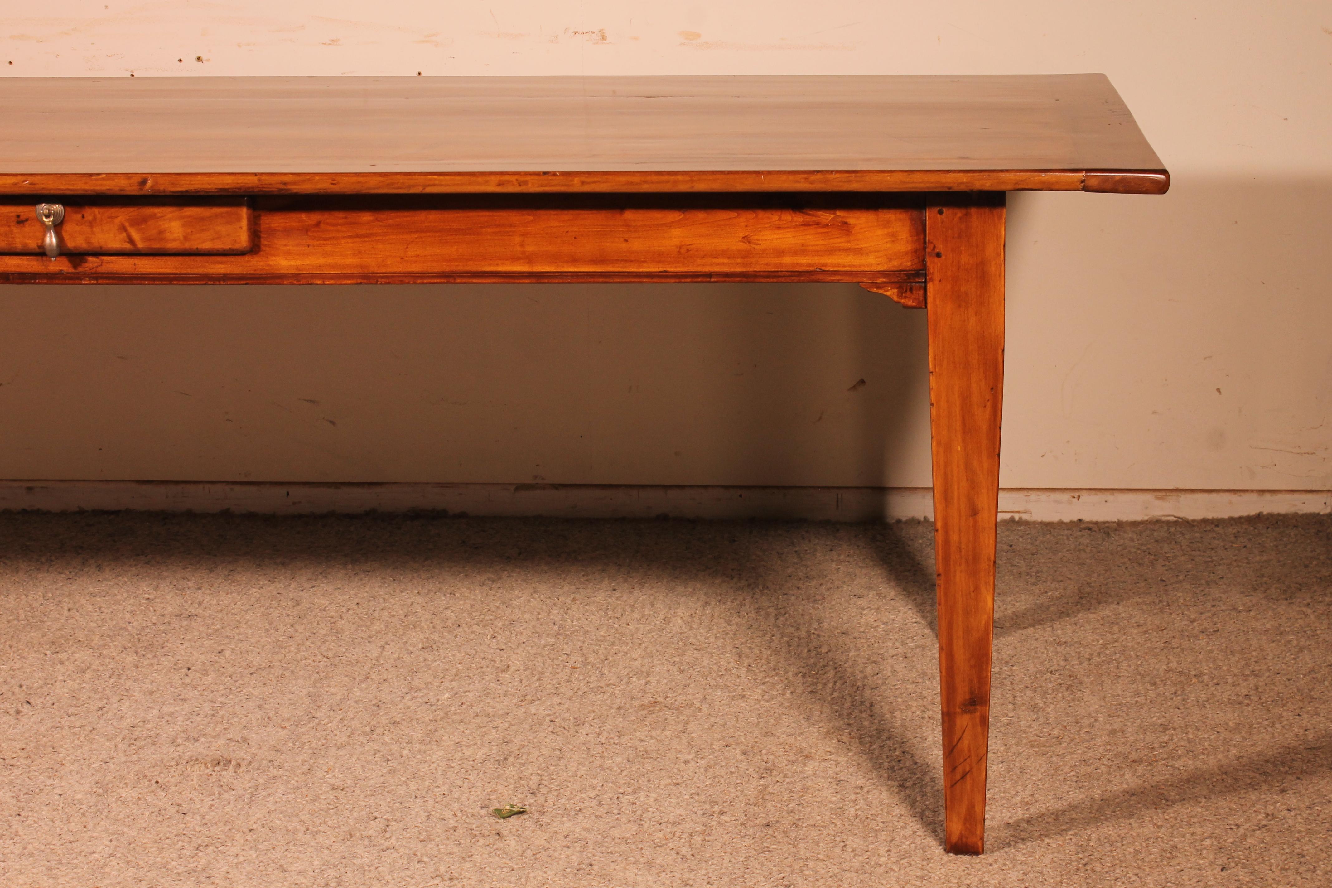 Refectory Table in Cherry Wood-19 ° Century For Sale at 1stDibs
