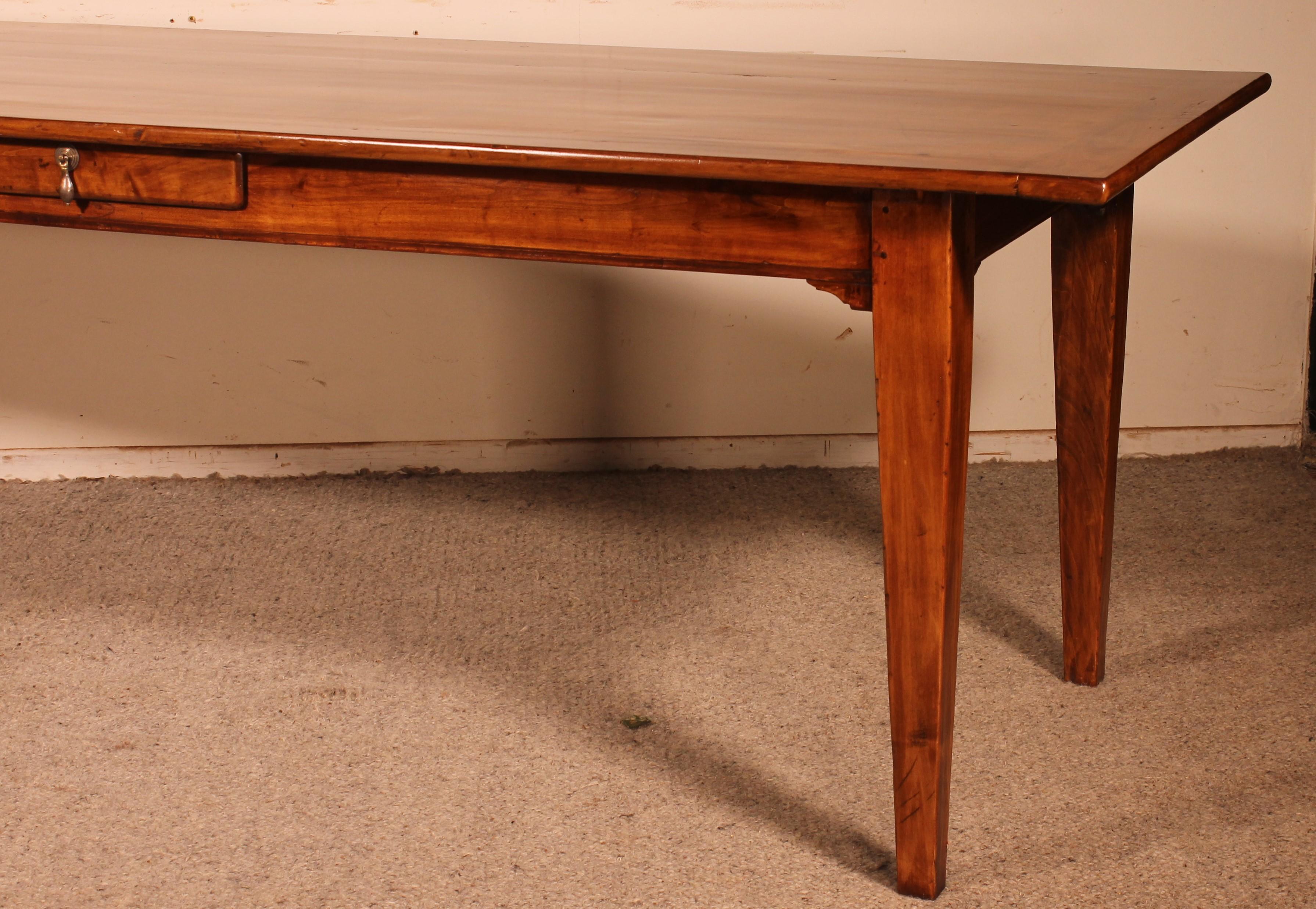 Refectory Table in Cherry Wood-19 ° Century For Sale at 1stDibs