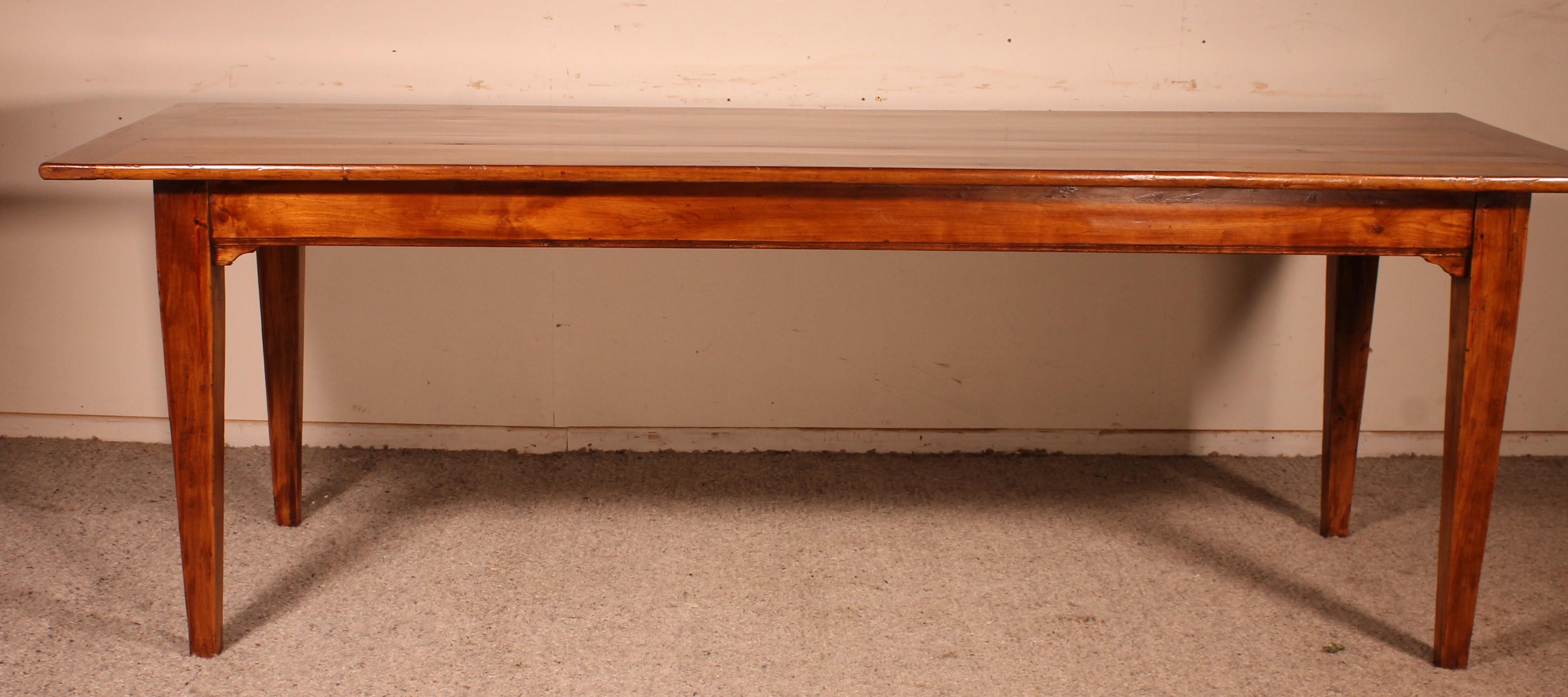 Refectory Table in Cherry Wood-19 ° Century For Sale at 1stDibs