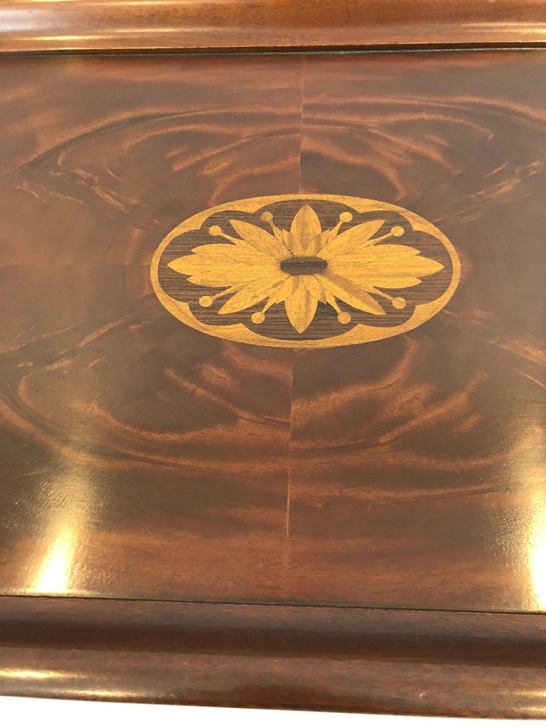 Refined Fixed Tray Flame Mahogany Coffee Table by Councill For Sale at ...