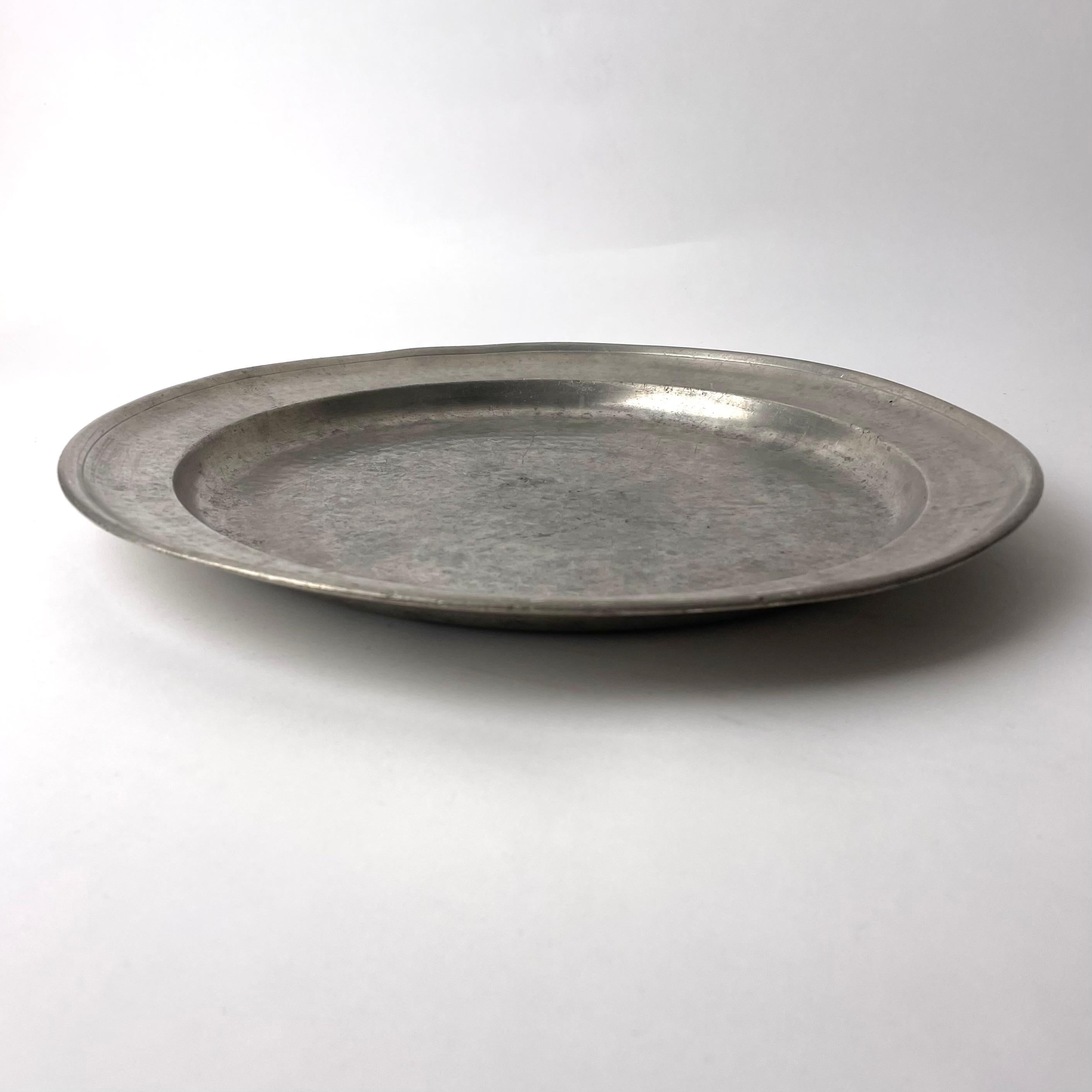 Refined Gustavian Pewter Platter, Late 18th Century Sweden For Sale at ...