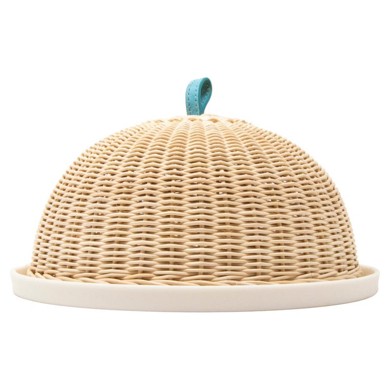 Refined Handwoven Wicker and Porcelain Covered Tray 'Pergola S' Made in ...