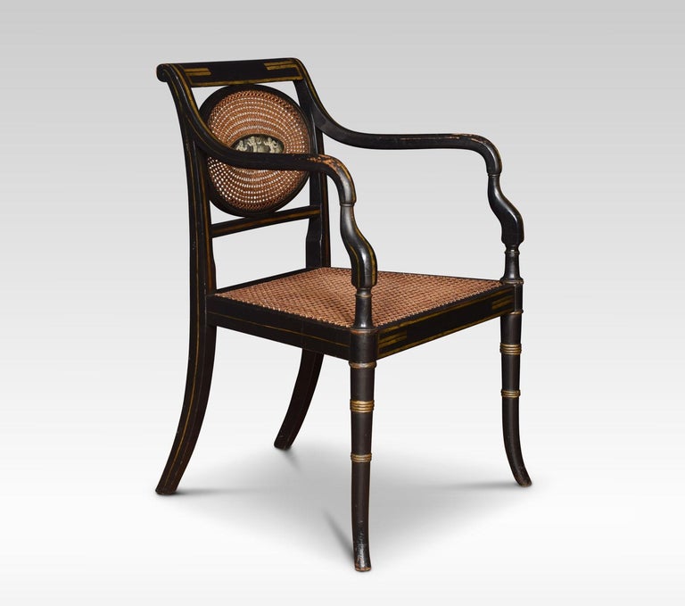 Refined Set of Eight English Regency Cane Armchairs For Sale at 1stDibs