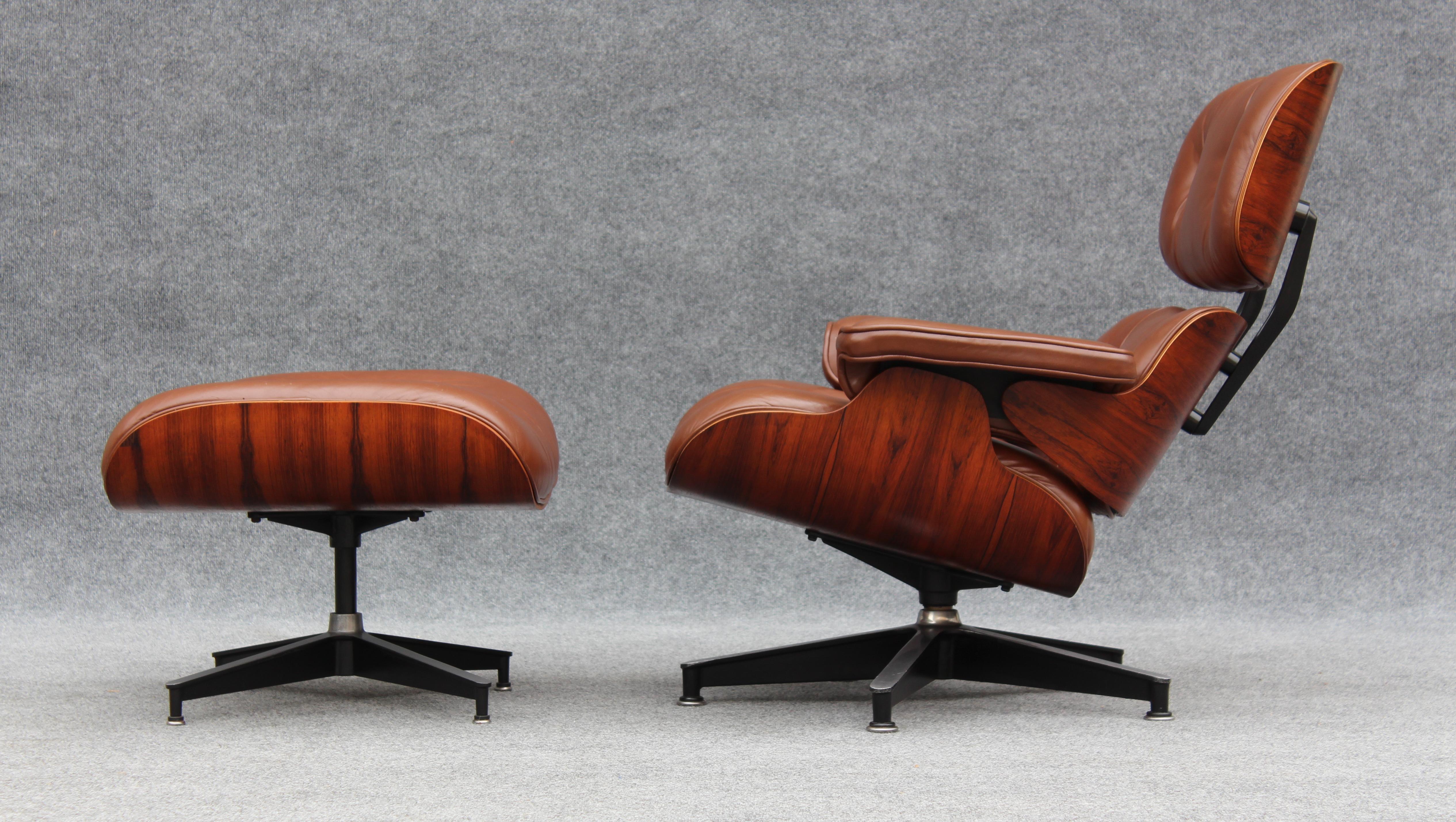 Refinished Charles and Ray Eames for Herman Miller Rosewood and Leather ...