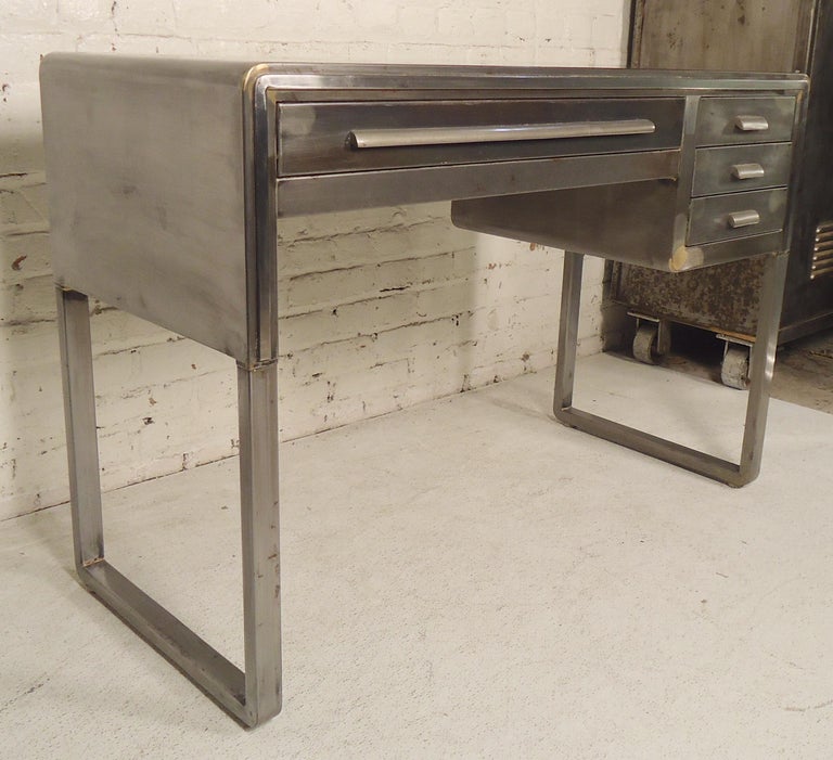 Refinished Metal Industrial Desk at 1stdibs