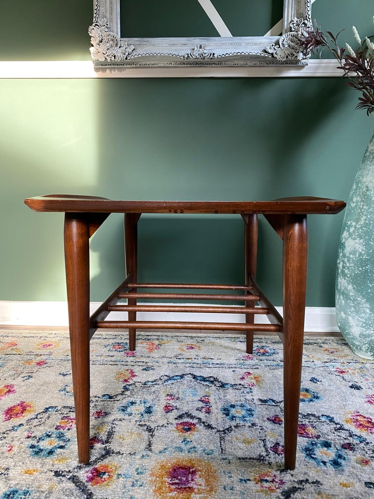 Refinished Mid-Century Modern Danish End Table with Lip by Bassett For ...