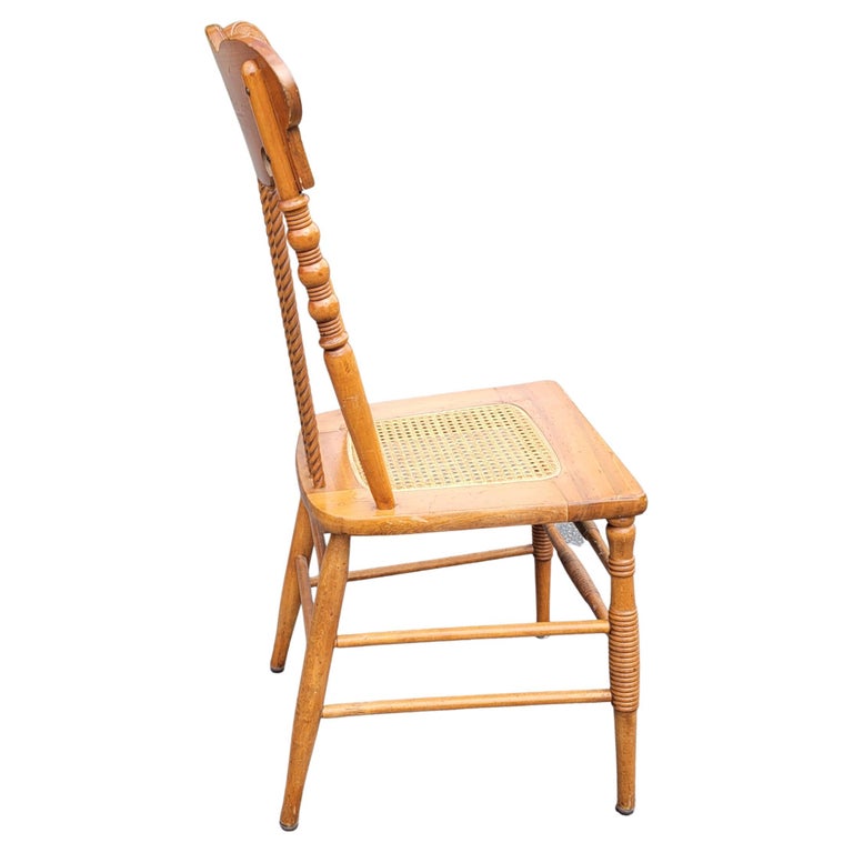 Refinished Pair of Victorian Style Press Back Spiral Maple Chairs with ...