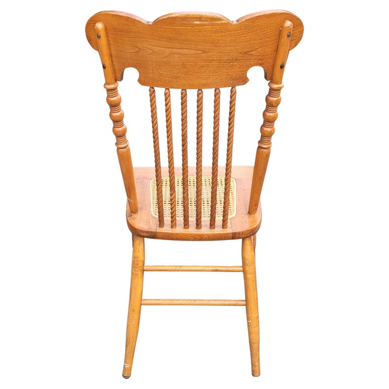 Refinished Pair of Victorian Style Press Back Spiral Maple Chairs with ...