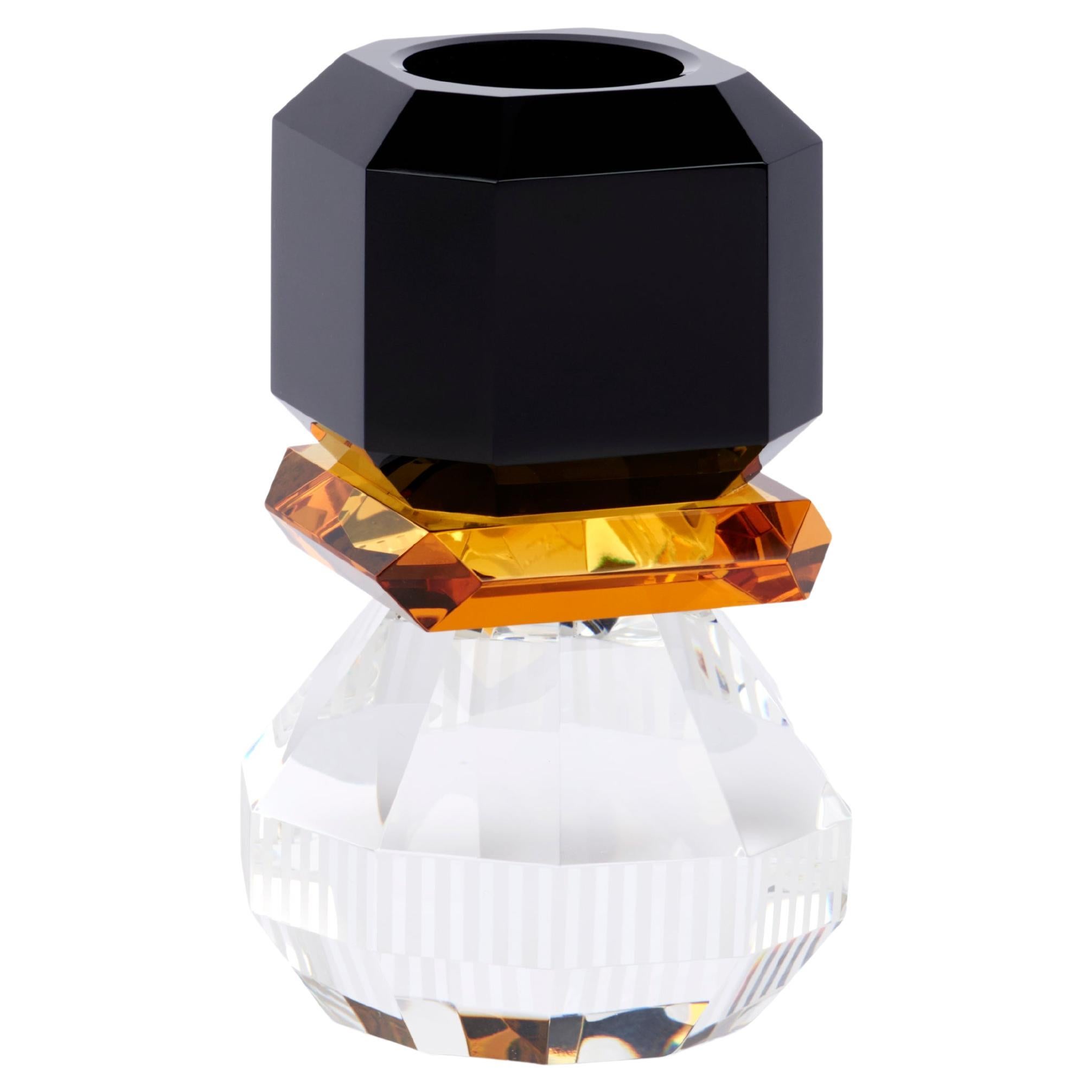 Memphis Crystal T-Light Holder, Handsculpted Contemporary Crystal For ...