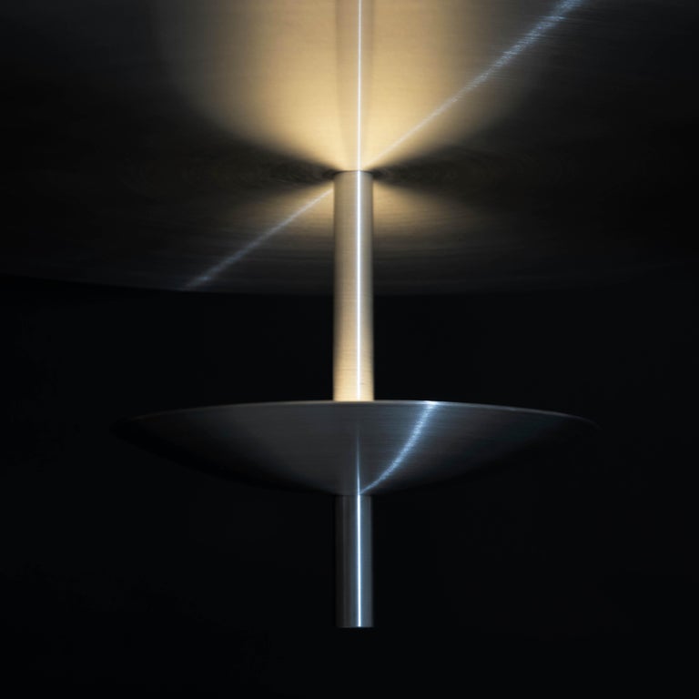 Reflector LED Pendant Light, Raw Brushed Aluminium Metal For Sale at ...