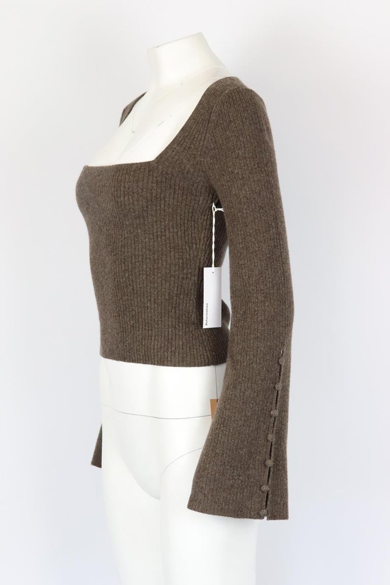Reformation Ribbed Cashmere Top Medium For Sale at 1stDibs