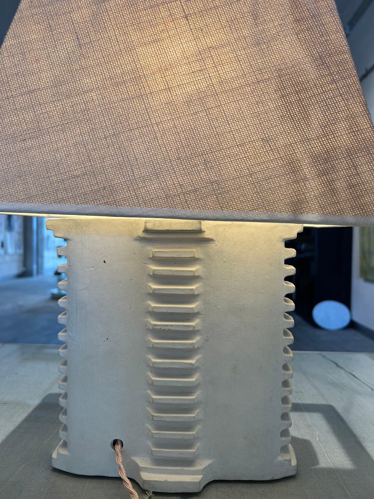 Refractory Ceramic Table Lamp with Lampshade Included and Textile Cable ...